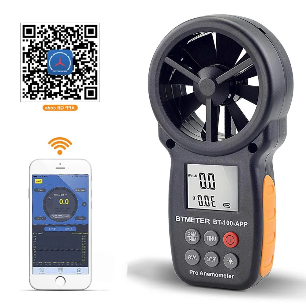 BTMETER-BT-100-APP-Digital-Anemometer-Tester-With-Mobile-APP-Wind-Speed ...