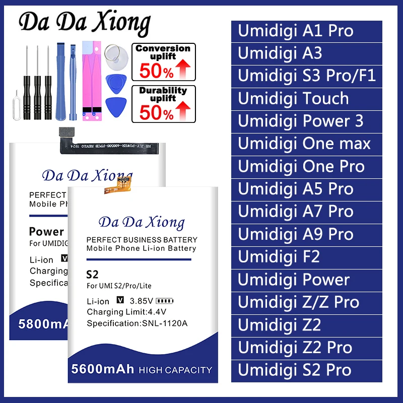 S2 A9 Pro Z2 F2 Battery For Umi Umidigi A 1 3 5 7 9 F 1 2 Z/2 S 2 3 One ...