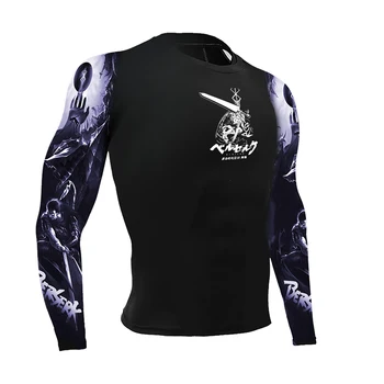 Men's Compression Shirt Anime Berserk Guts 3D Printed Long Sleeves Rash ...