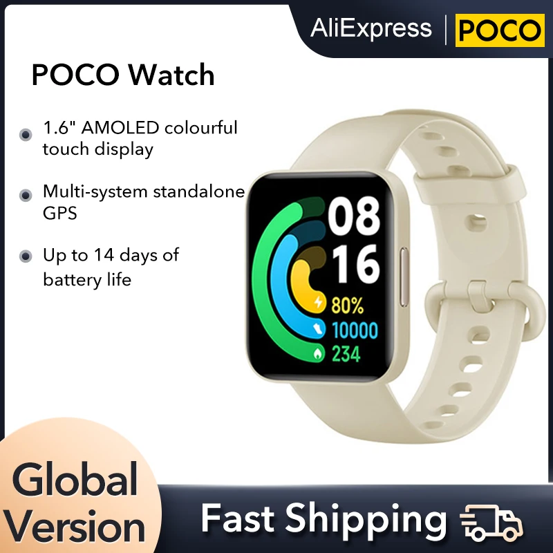 Global Version POCO Watch 1.6 ''AMOLED Display SpO₂ measurement * 24 ...