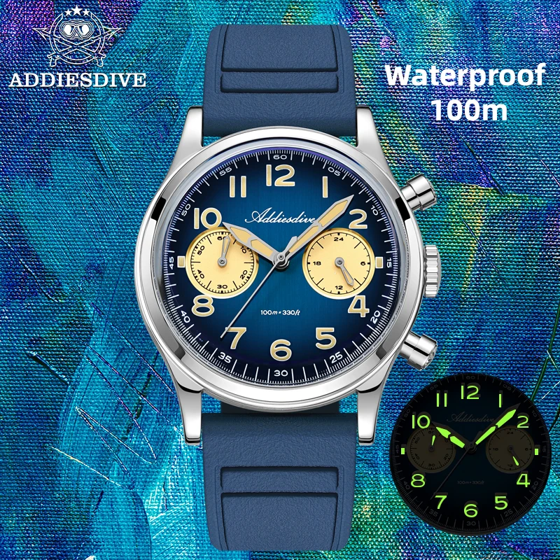 ADDIESDIVE VK64 Chronograph Watch Men Retro Luxury Quartz Watch AD2516 ...