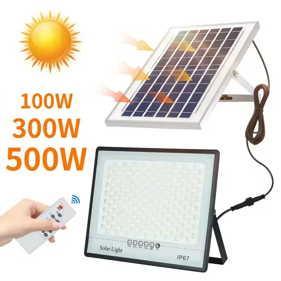 500W-Solar-Lamp-Outdoor-Waterproof-Spotlights-Solar-Lights-Remote ...