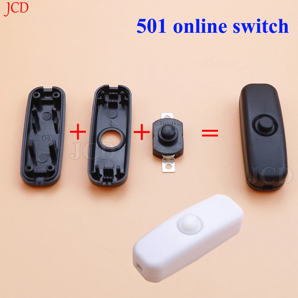 2PCS-501-Mini-Online-Switch-Round-Push-Button-Switch-Bedside-Lamp-LED ...