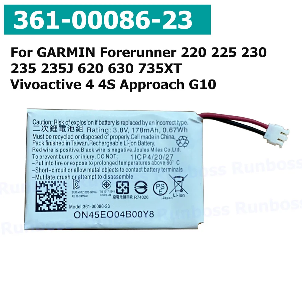 Original Battery 361-00086-00 3.8V 178mAh For GARMIN Forerunner 220 225 ...
