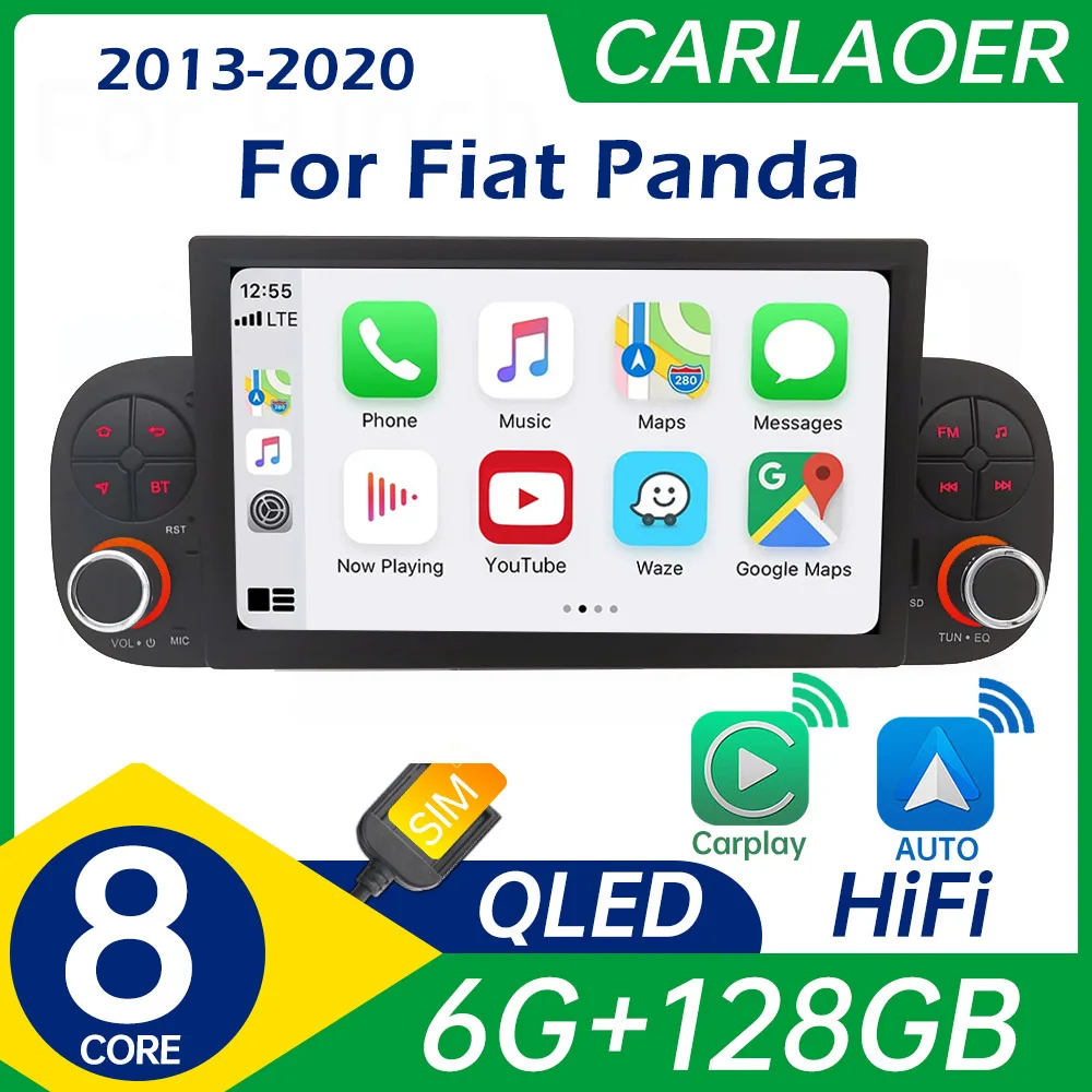 1-din-Android-Auto-Carplay-autoradio-multimediale-per-Fiat-Panda-2013 ...
