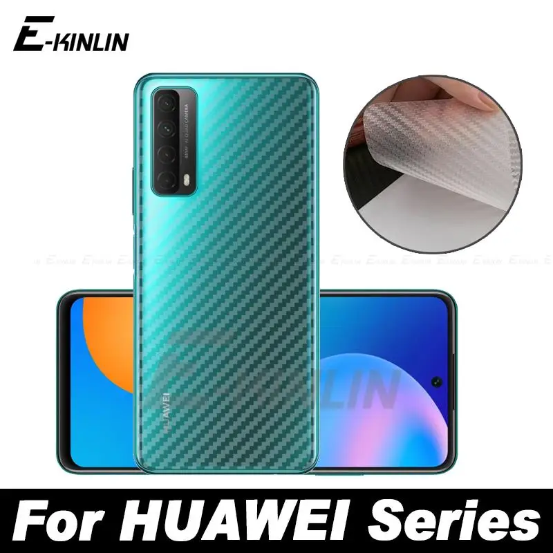 5pcs Carbon Fiber Back Cover Screen Protector For Huawei Y6p Y8s Y8p ...
