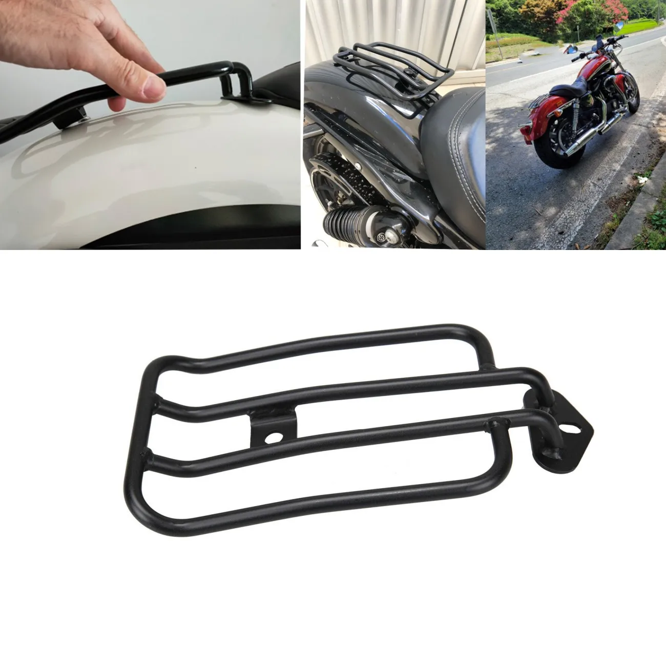 Samger-Motorcycle-Rear-Solo-Seat-Luggage-Rack-Support-Shelf-For-Harley ...
