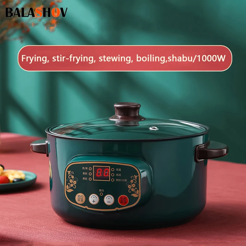 Electric Rice Cooker Portable Pan Non-stick Cookware for Kitchen and ...