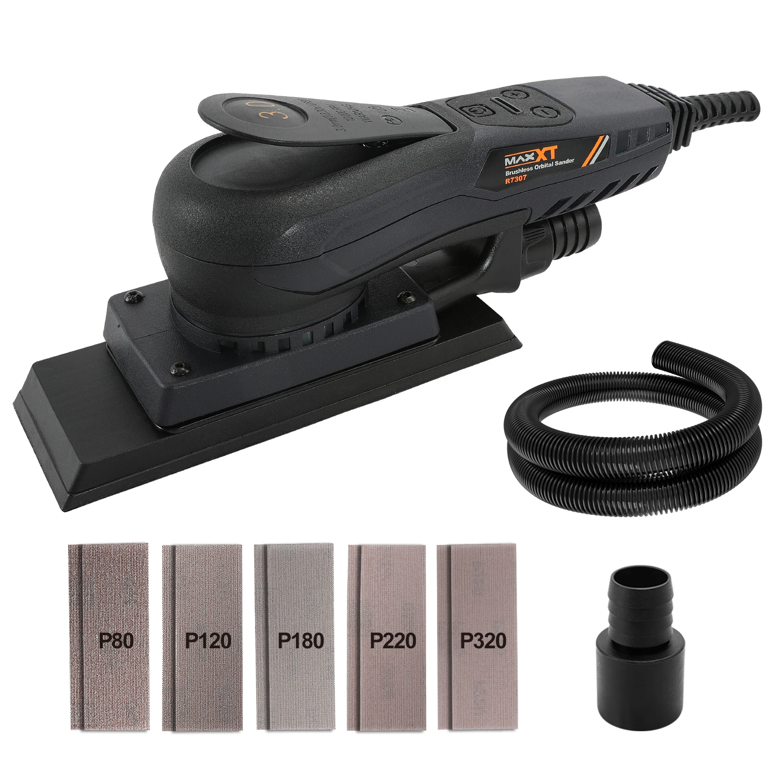 MAXXT-350W-3A-Brushless-Random-Orbital-Eccentric-Size-Plam-Sander-With ...