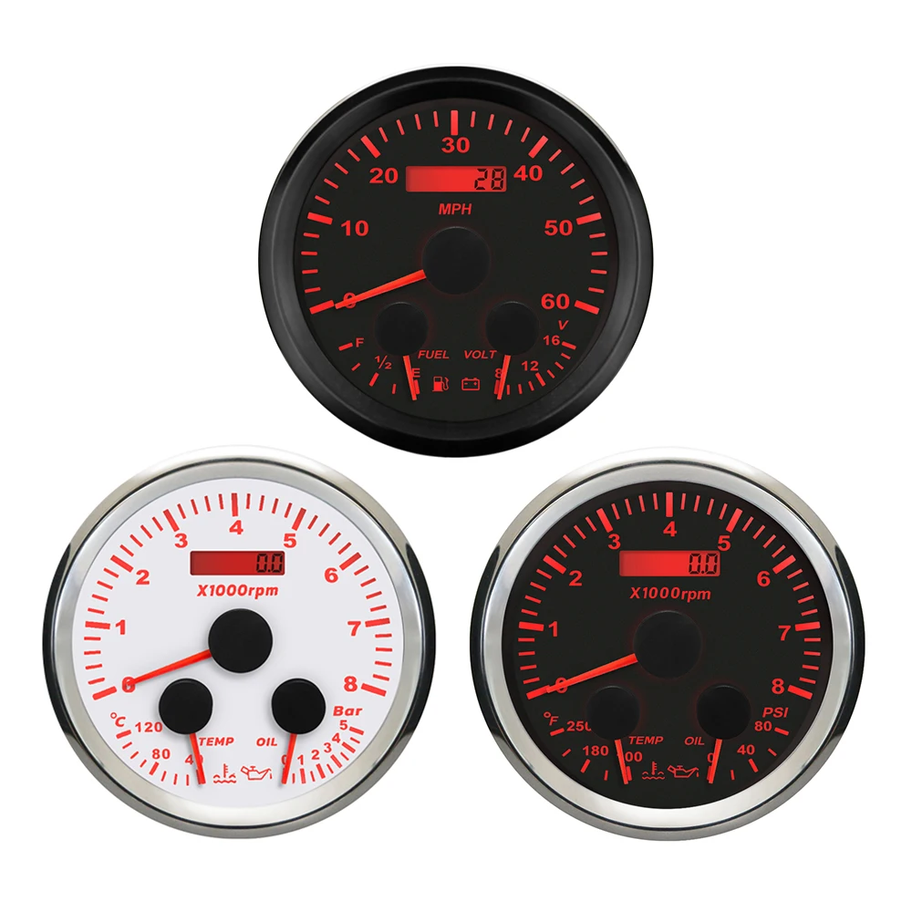 Universal-85mm-3-in-1-GPS-Speedometer-Odometer-Fuel-Level-Voltmeter ...