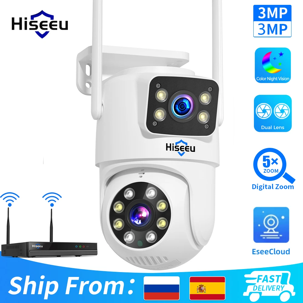 Hiseeu-6MP-WIFI-PTZ-IP-Camera-Dual-Lens-5X-Digital-Zoom-Auto-Tracking ...