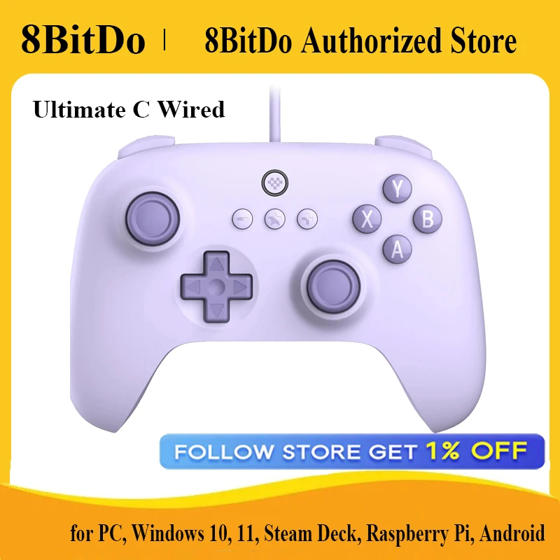8BitDo-Ultimate-C-Wired-Gaming-Controller-para-PC-janelas-10-11-Steam ...