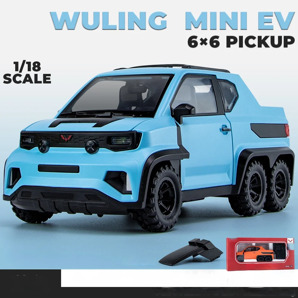 Wuling Hongguang Mini EV Pickup Truck Model 1:18 Alloy