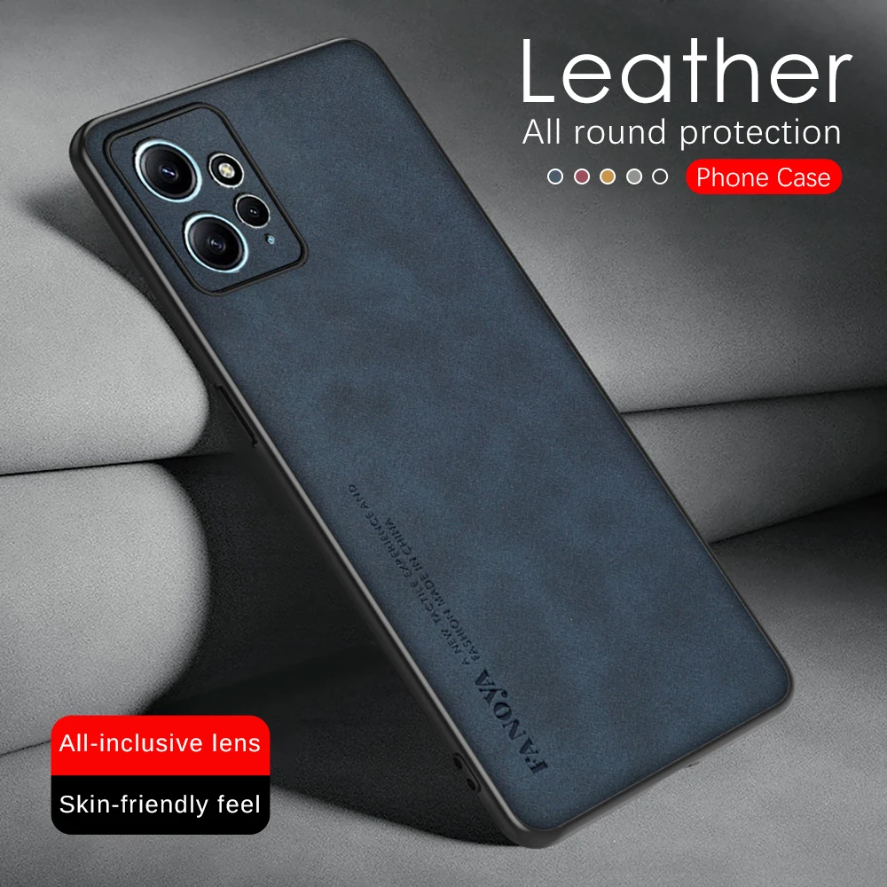 Funda trasera de cuero de cordero para Xiaomi Redmi Note 12 Pro Plus 5G Redme Note 12 4G 12Pro ...