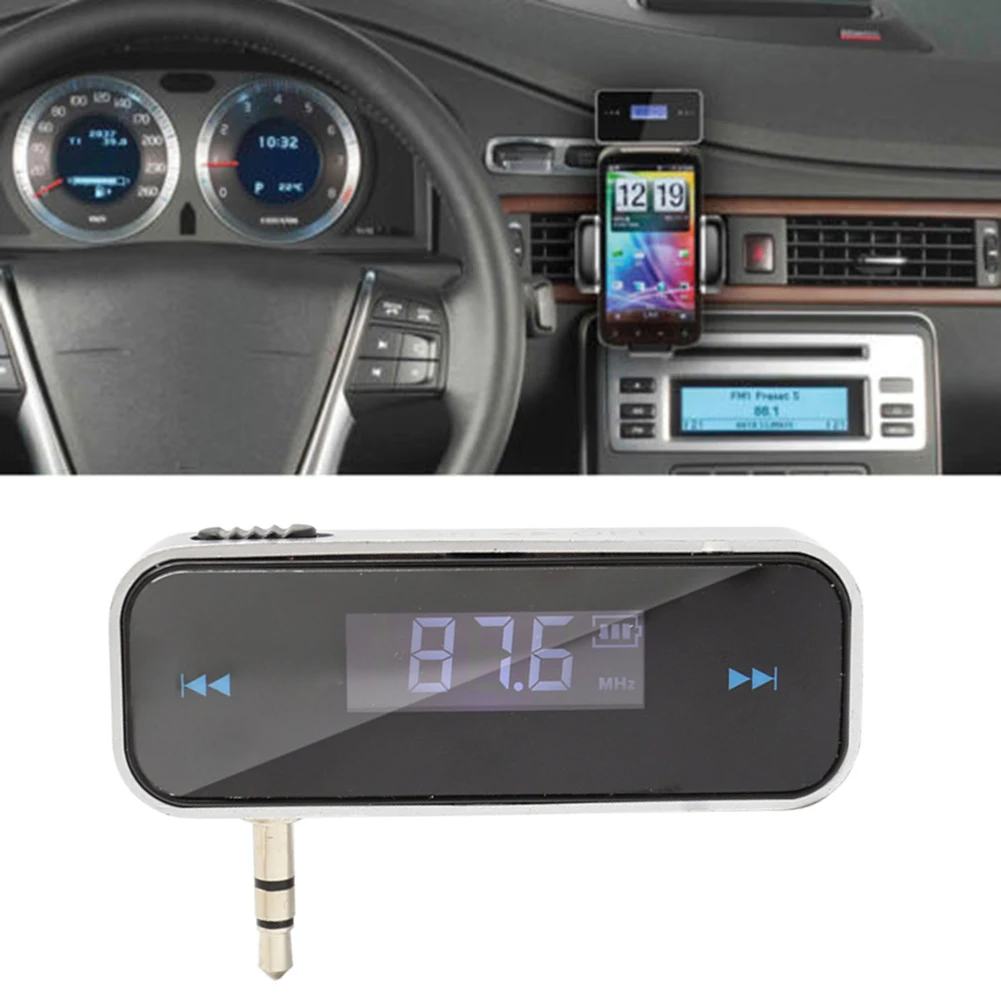 3.5mm Fm Transmitter Lcd Diaplay In-car Music Audio Wireless ...