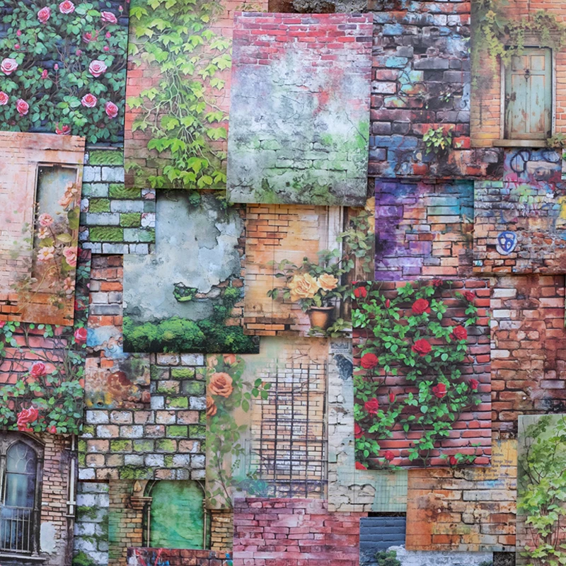 10sheets/bag Sticker Brick Wall Art Series Wall Texture Background ...