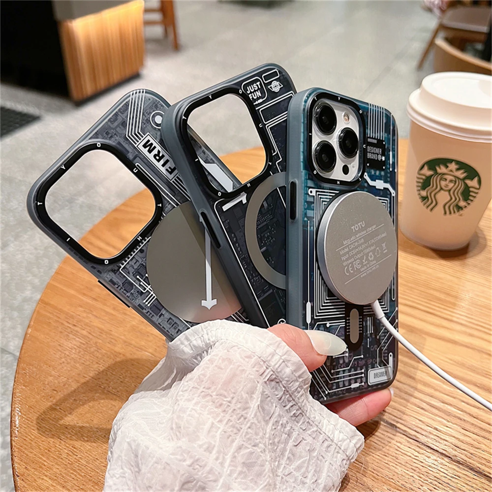 Metal Magnetic Wireless Charging Phone Case for iPhone 14 13 12 Pro Max ...