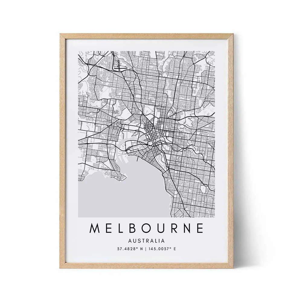 Melbourne-Map-Poster-Custom-Any-City-Map-Minimalistic-Wall-Art-Canvas ...