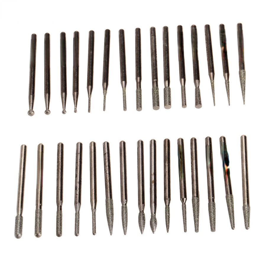 30Pcs Dremel Accessories Diamond Grinding Head Burrs Bit Set for Mini ...