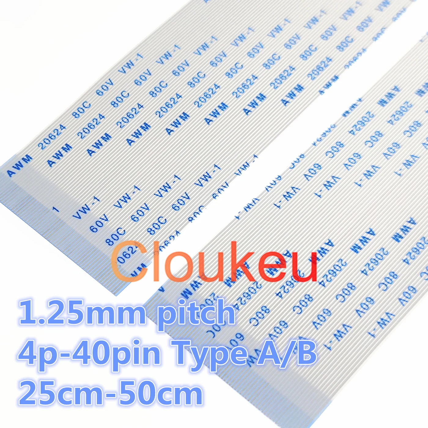 AWM 20624 80C 60V VW 1 FFC FPC cable plano flexible 1,25mm 25cm 50cm 4P ...