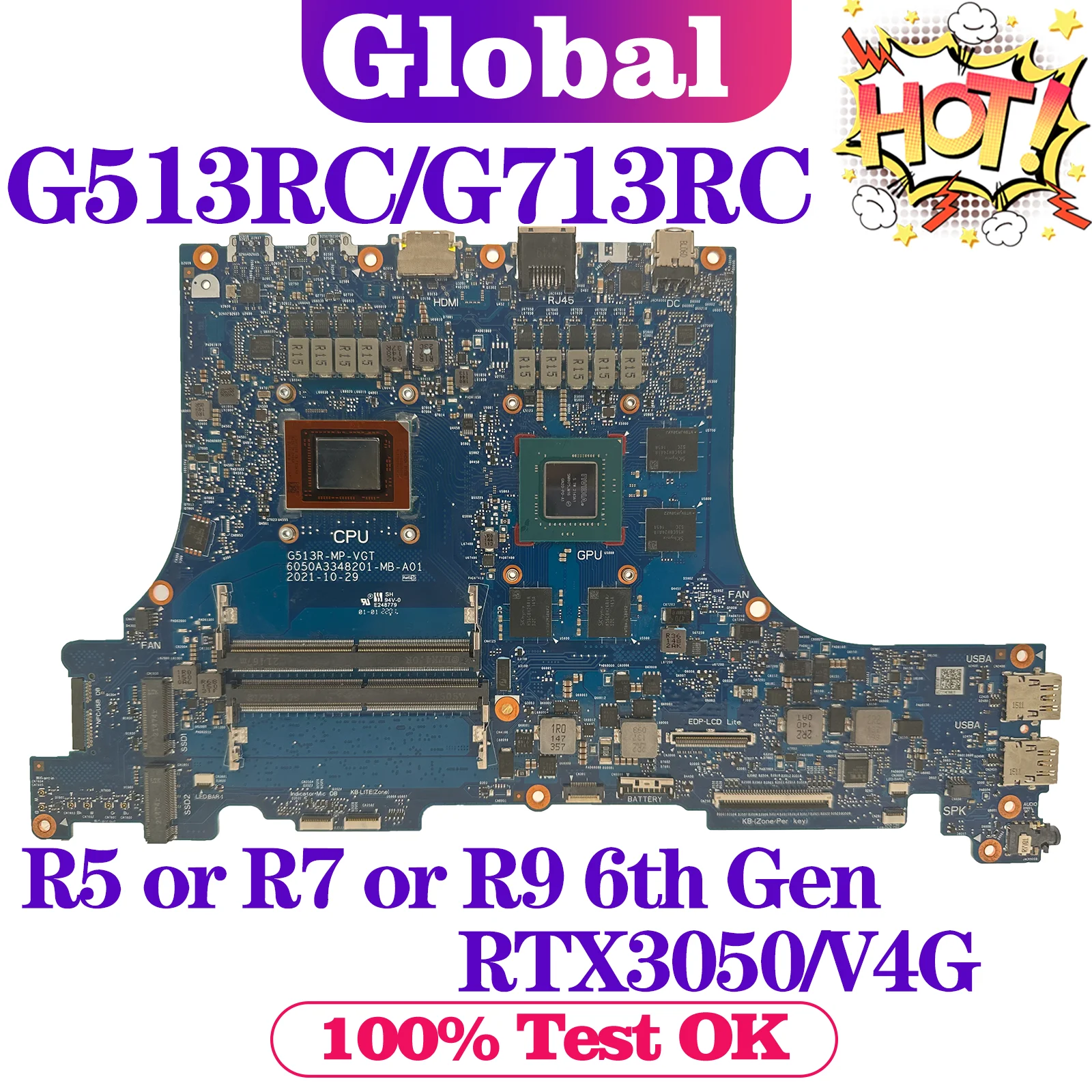 KEFU-G513R-Mainboard-For-ASUS-G513RC-G713R-G713RC-Laptop-Motherboard-R5 ...
