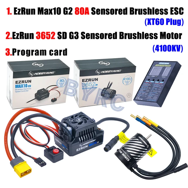 New HobbyWing EZRUN MAX10 G2 80A Sensored Brushless ESC With 3652 SD G3 ...