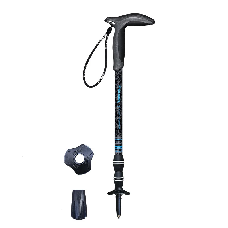 1pc PIONEER Carbon Fiber Walking Stick 49 100cm Telescopic Inner Lock T ...