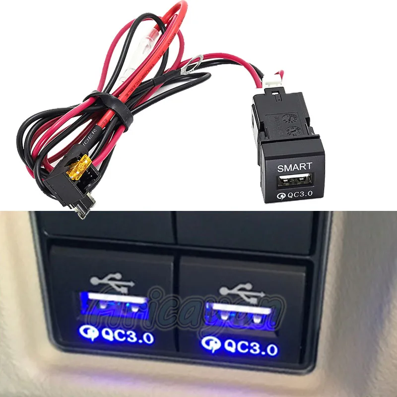 Blue-Light-Car-Quick-Charger-QC3-0-USB-Interface-Socket-for-Toyota-Land ...