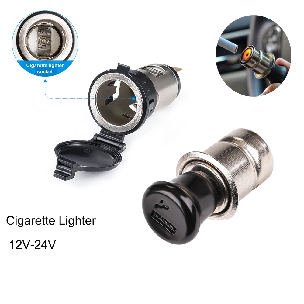 12V-24V-Cigarette-Lighter-Socket-Power-Plug-Cigar-Lighter-Socket ...