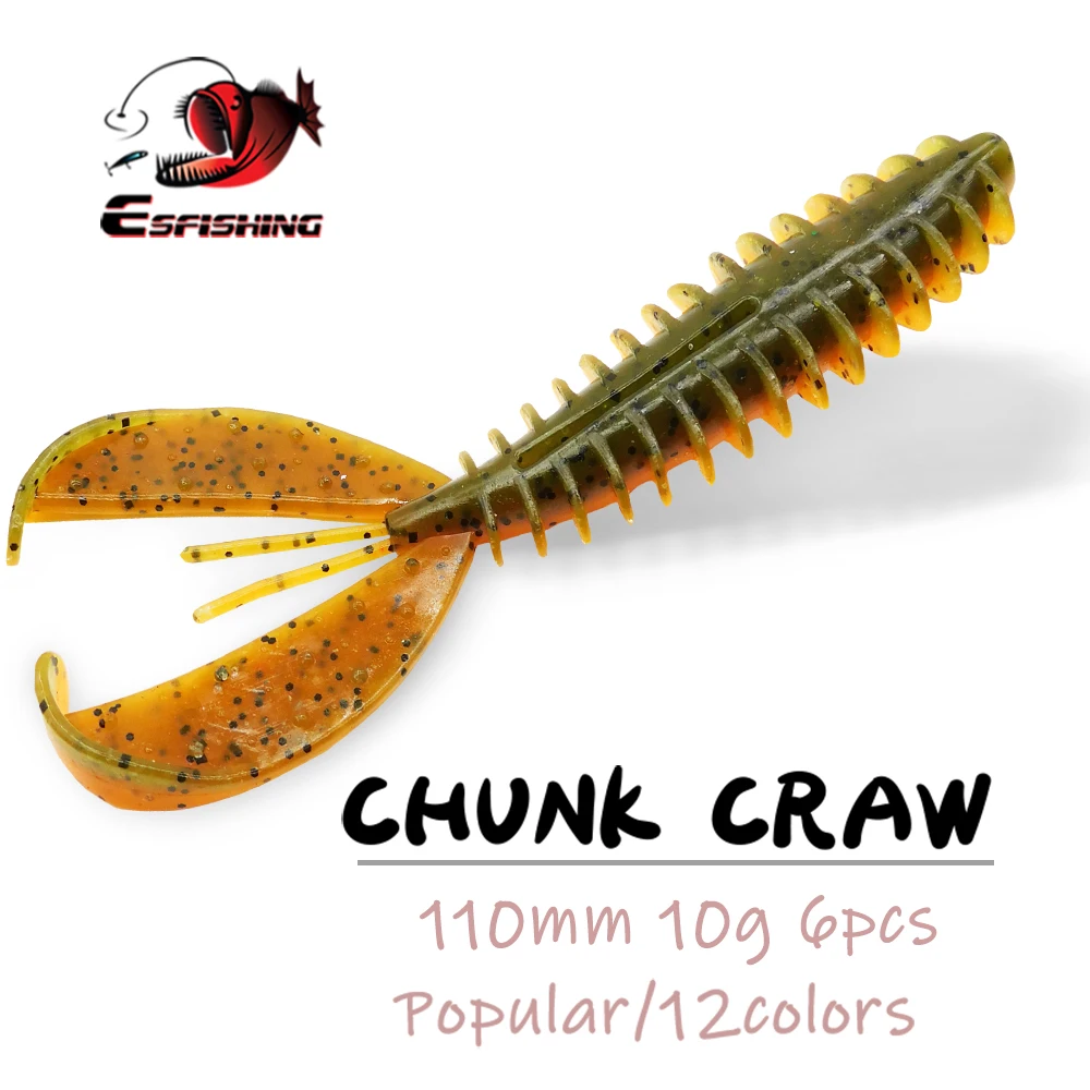 Esfishing Soft Lures Chunk Craw 6pcs 110mm Wholesale Soft Baits Pva ...