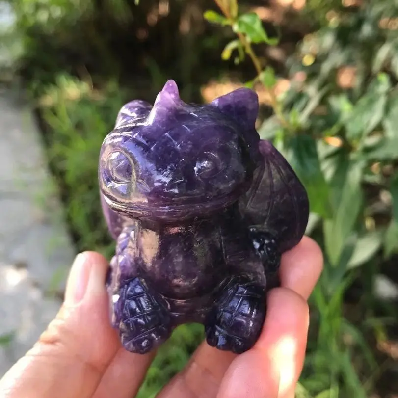 Lovely-Natural-Purple-mica-crystal-quartz-hand-carved-cute-cartoon ...