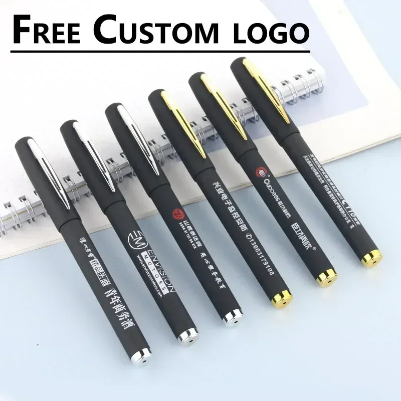 100 Pcs Free Custom Logo Gel Pen with Clip Business Advertise Signature ...