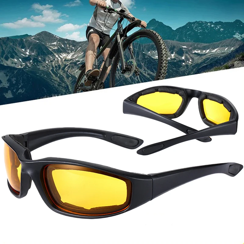 Night Vision Motorcycle Riding Glasses Windproof Goggles Driving Anti ...