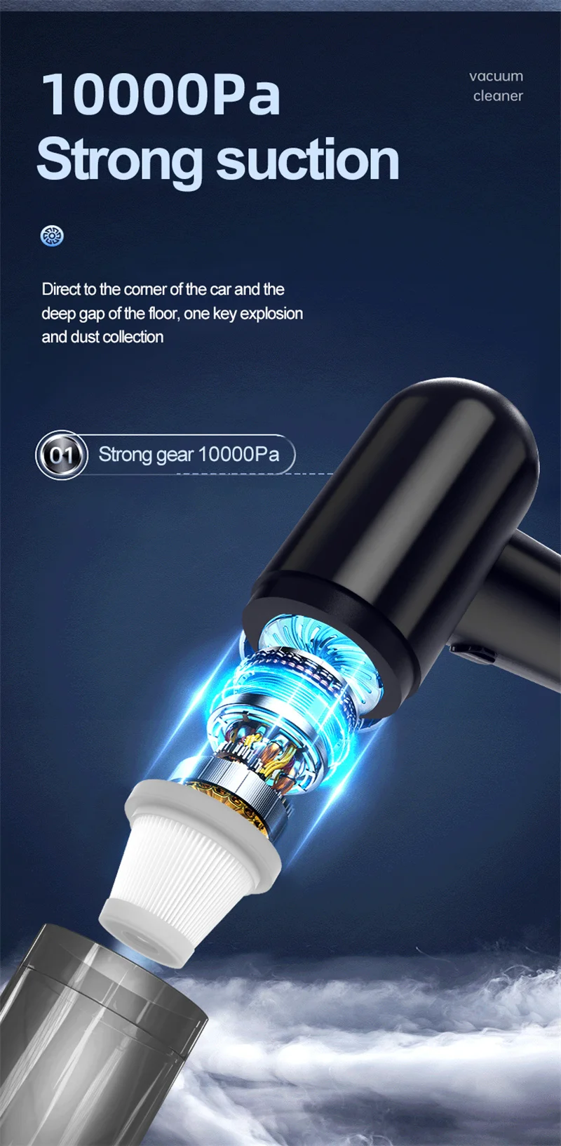 Filtre de couleur uniquement Mini aspirateur ménager sans fil 10000 W ...