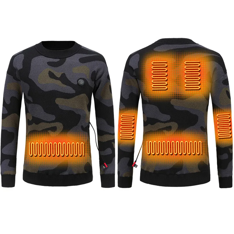 Intelligent Heating Sweater Men Women Heated Sweaters USB Electric ...