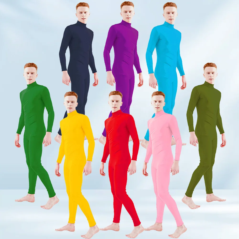 Full Bodysuit Costume with Zipper Men Kids Without Hood Zentai Unitard ...