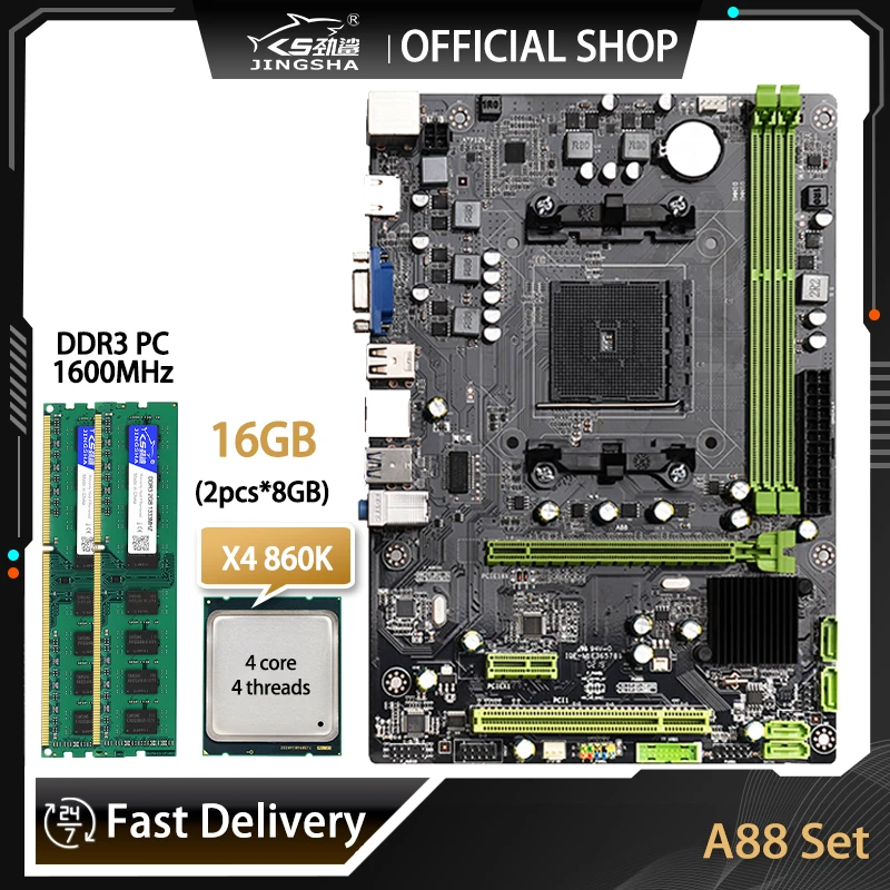 JINGSHA AMD A88 Motherboard Set With Athlon X4 860K Processor And 16GB ...