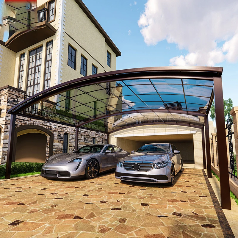 Outdoor parking shed Municipal aluminum alloy car shed Open-air parking ...