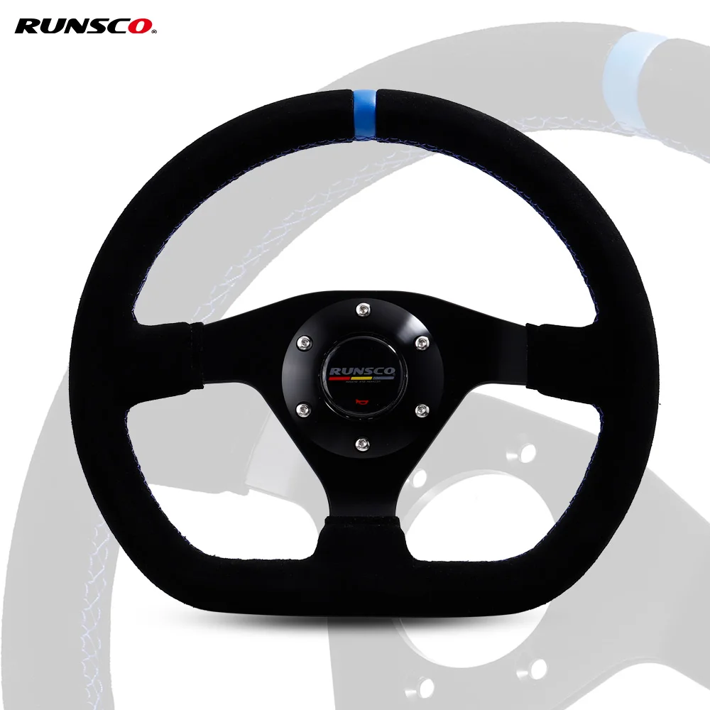 300mm-Racing-Steering-Wheel-Flat-Suede-Car-Drift-Pc-Game-Wheels-Control ...