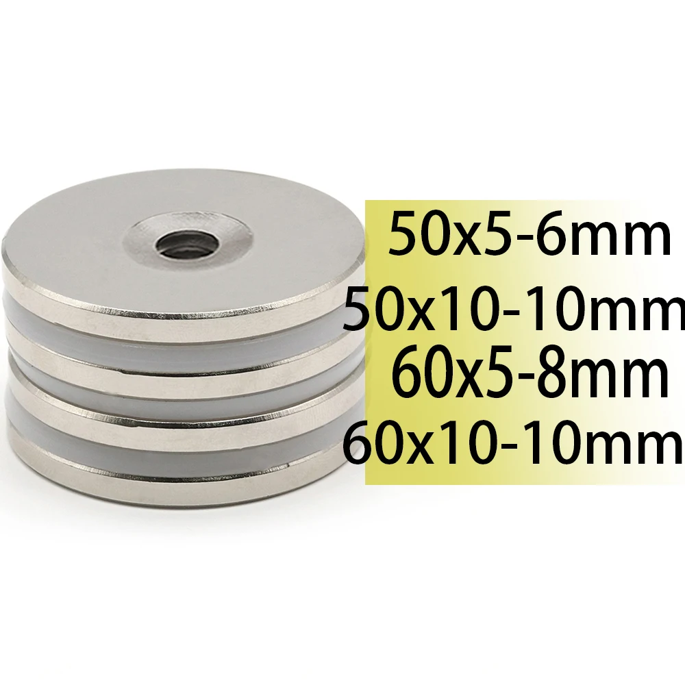 50x5-6 50x10-10mm 60x5-8 60x10-10 N35 NdFeB with Hole Neodymium Magnet ...