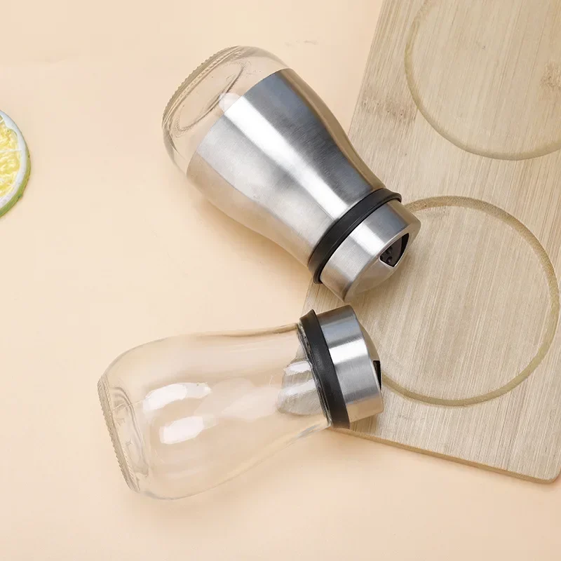 Salt-and-Pepper-Seasoning-Shaker-Stainless-Steel-Glass-Bottom-Spice ...