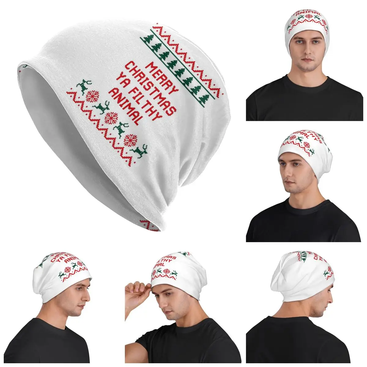 Merry Christmas Ya Filthy Animal Warm Knitted Cap Hip Hop Bonnet Hat ...