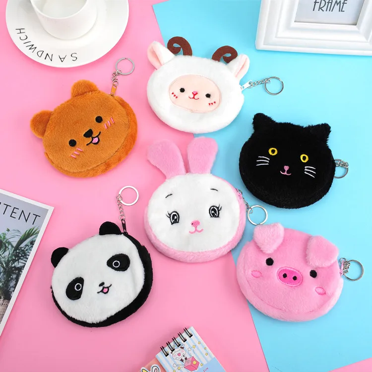Cute plush coin purse panda animal coin purse zipper coin purse USB ...
