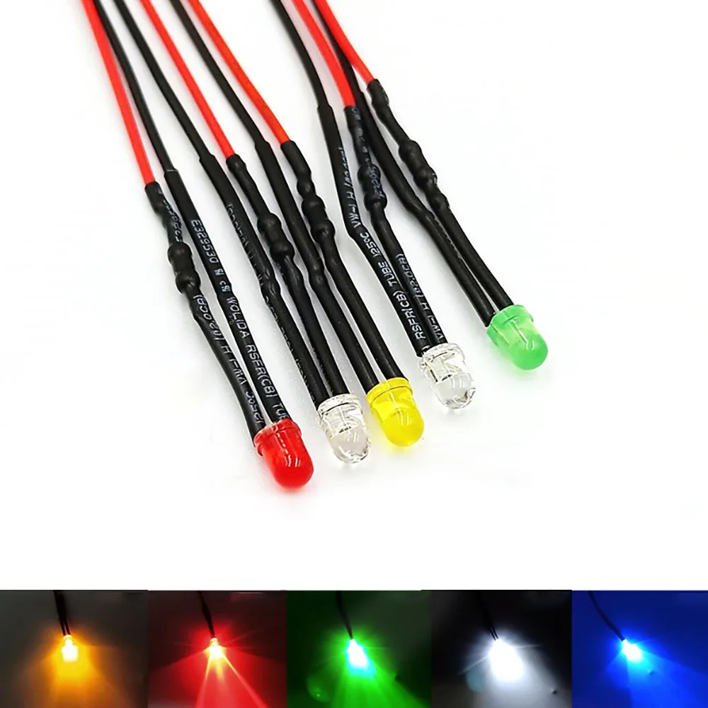 10pcs-4mm-Pre-Wired-LEDs-Emitting-Diodes-with-Resistance-LED-Bulb ...