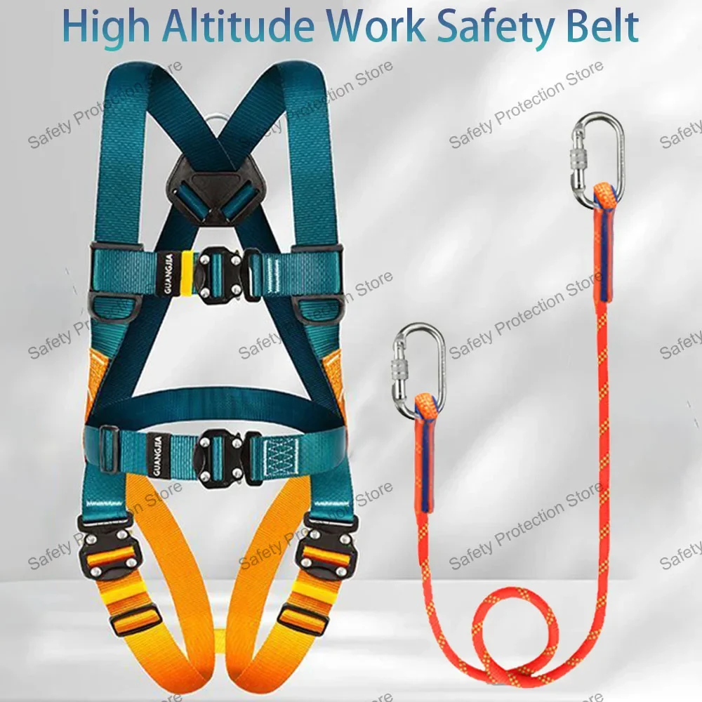 Full-Body-High-Altitude-Work-Safety-Harness-Five-point-Safety-Belt-Rope ...