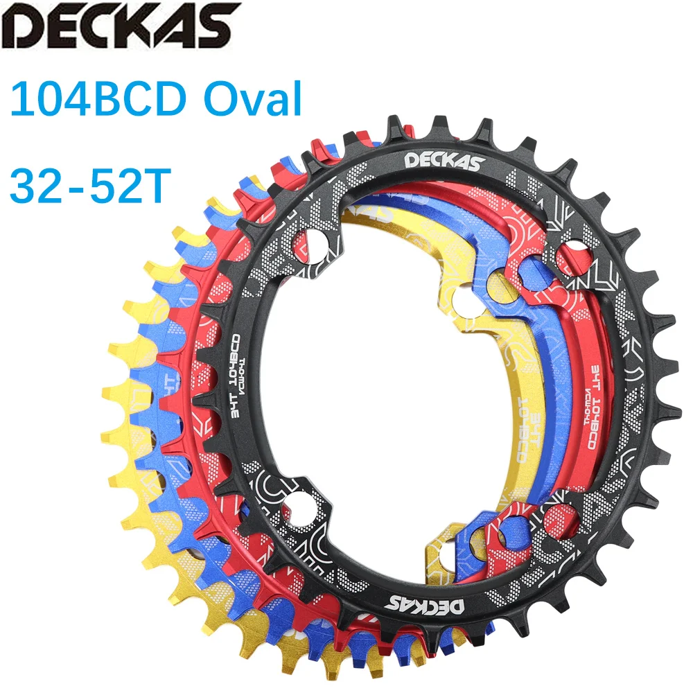 Deckas Bike Chainring Oval 104bcd 32t 34t 36t 38t 40 42 44 46 48 50 52 ...