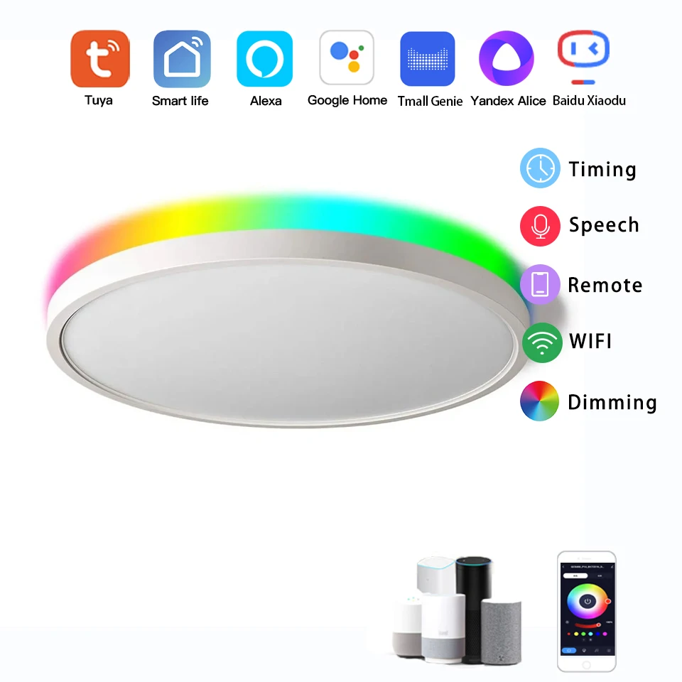 Tuya Intelligent Ceiling Light Embedded LED Light WiFi Control ...
