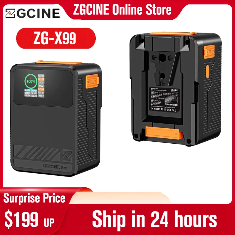 Bateria-ZGCINE-X99-V-Mount-V-Lock-Bateria-De-L-tio-Bateria-Auxiliar ...