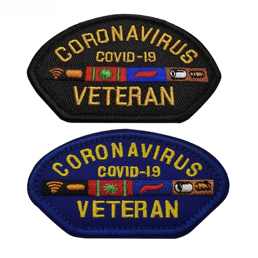 Virus Experts Coronavirus VETERAN Covid-19 Embroidery Patches Magic ...
