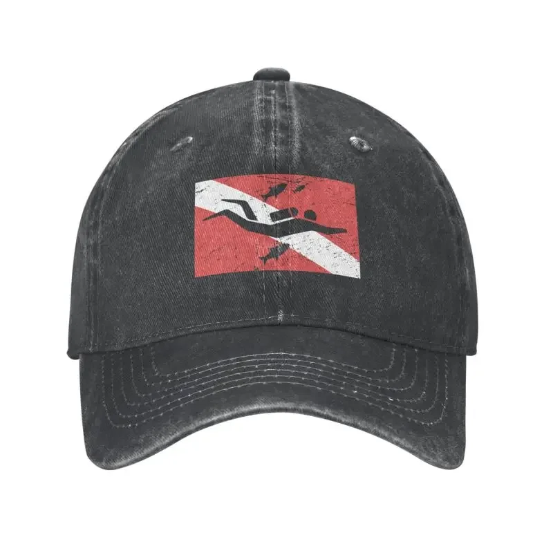 Punk-Unisex-Cotton-Vintage-Scuba-Diver-Flag-Baseball-Cap-Adult-Dive ...